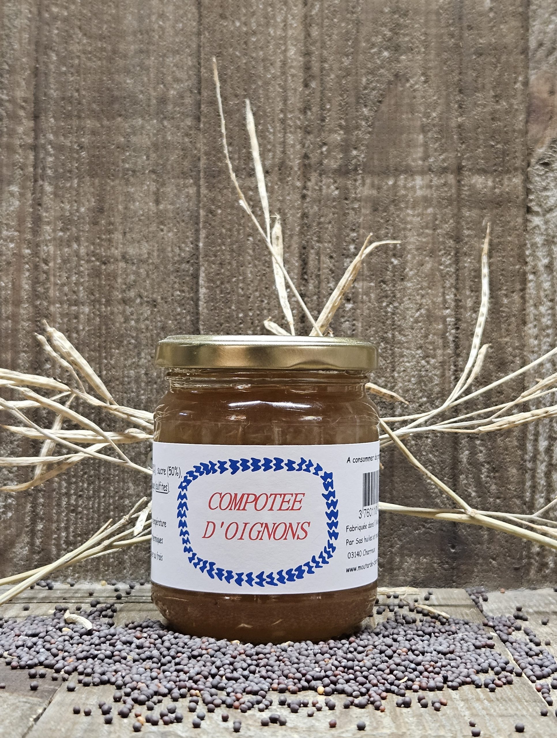 Compotée d’oignons 210g – Moutardes de Charroux